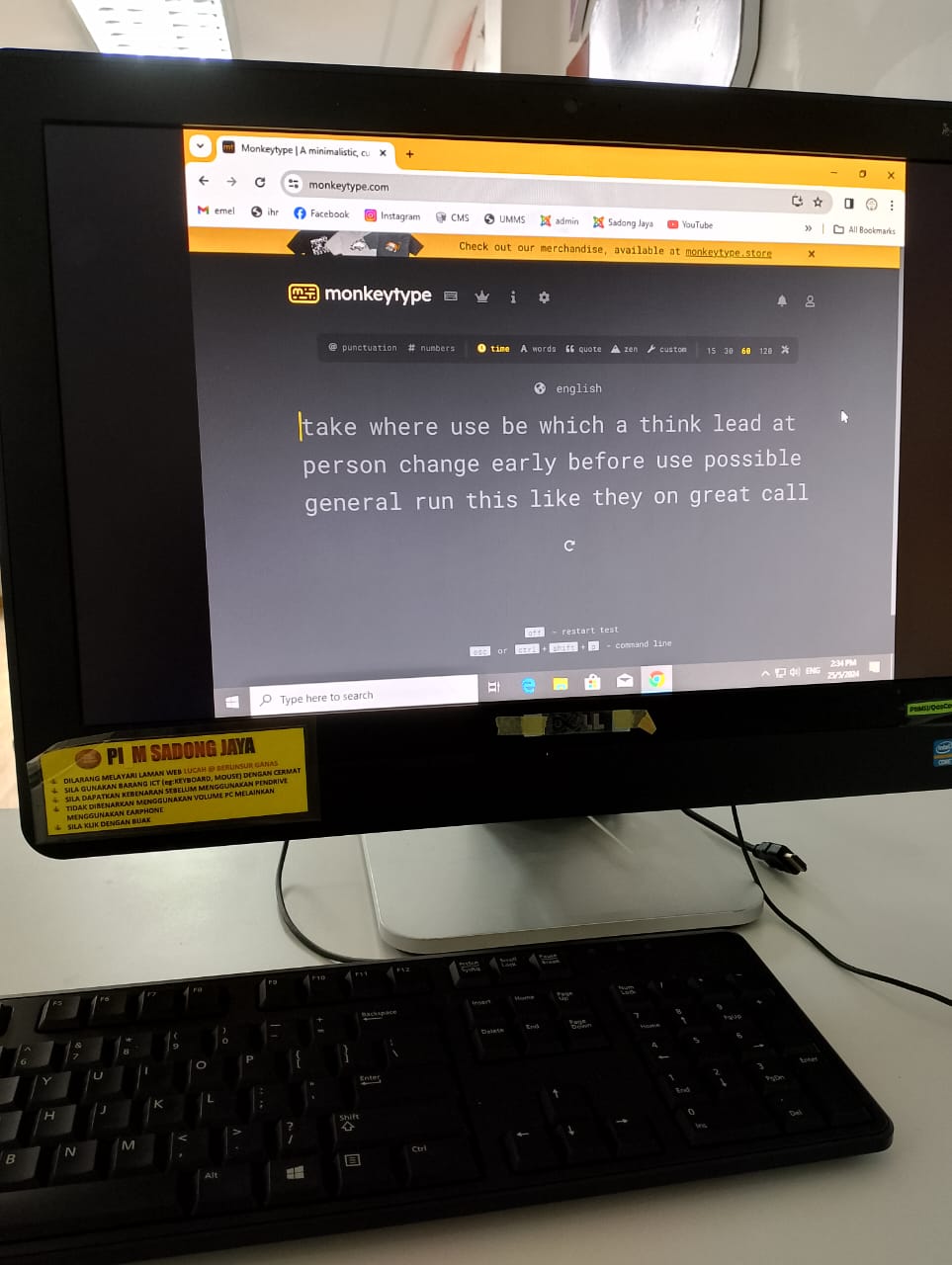 LAPORAN MEI 2024 – KELAS ICT : TYPING TEST (MONKEY TYPING TEST) – NADI ...